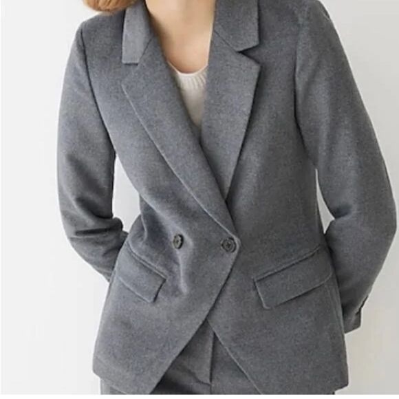 J. Crew | Jackets & Coats | J Crew Devon Blazer In Drapey Flannel Grey Wool Blend Size 6 Tall ...